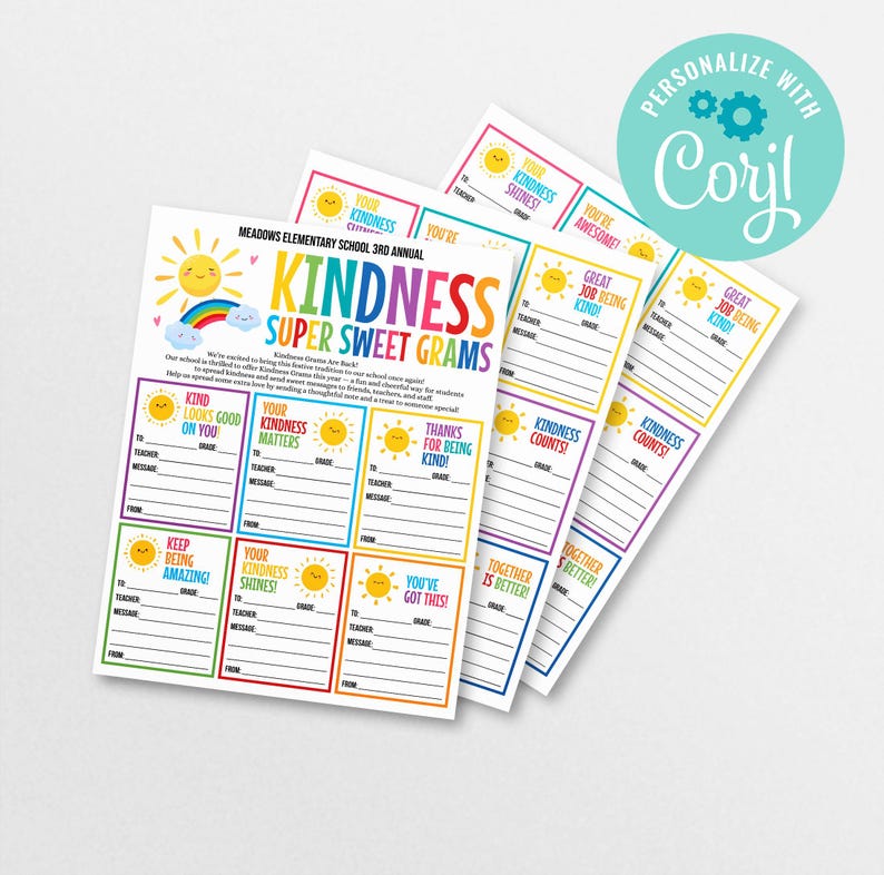 Editable Kindness Week Gram Flyer Kindness Fundraiser Candy School PTA ...