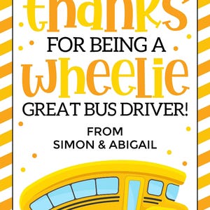 Editable INSTANT DOWNLOAD Printable School Bus Driver Appreciation Tag ...