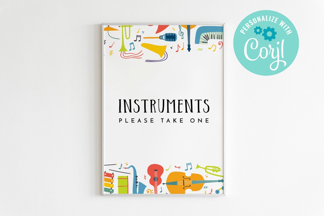 EDITABLE, INSTANT DOWNLOAD Music Party Signs, Music Theme Birthday Sign ...