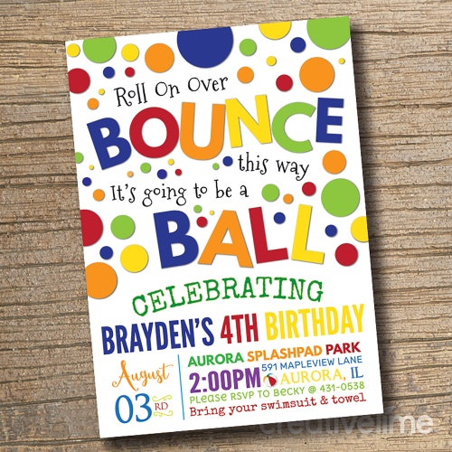 EDITABLE PRINTABLE Ball Birthday Party Invitation Editable | Etsy