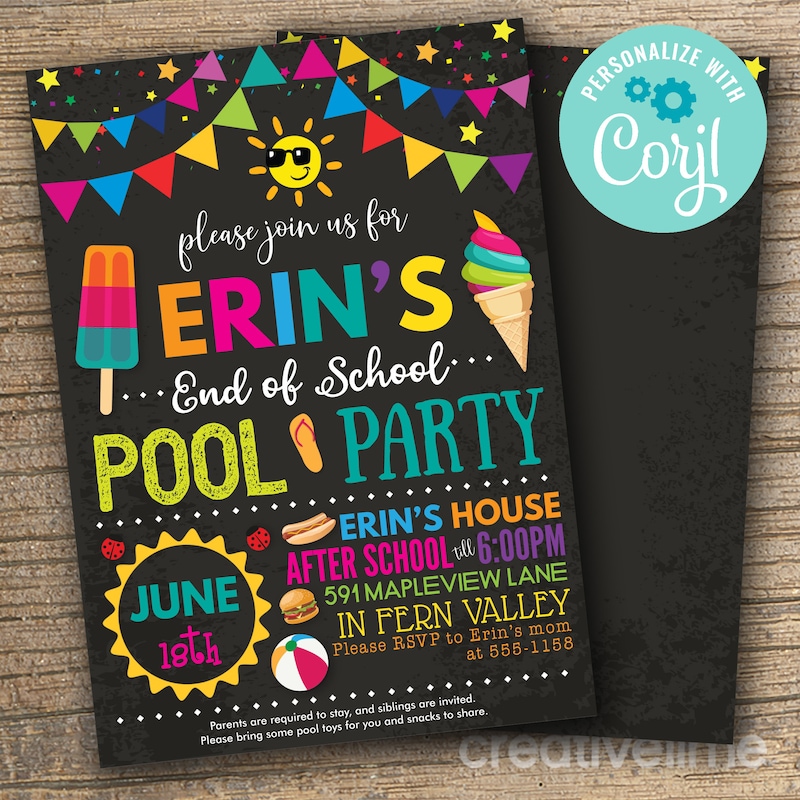 School Pool Party - Etsy