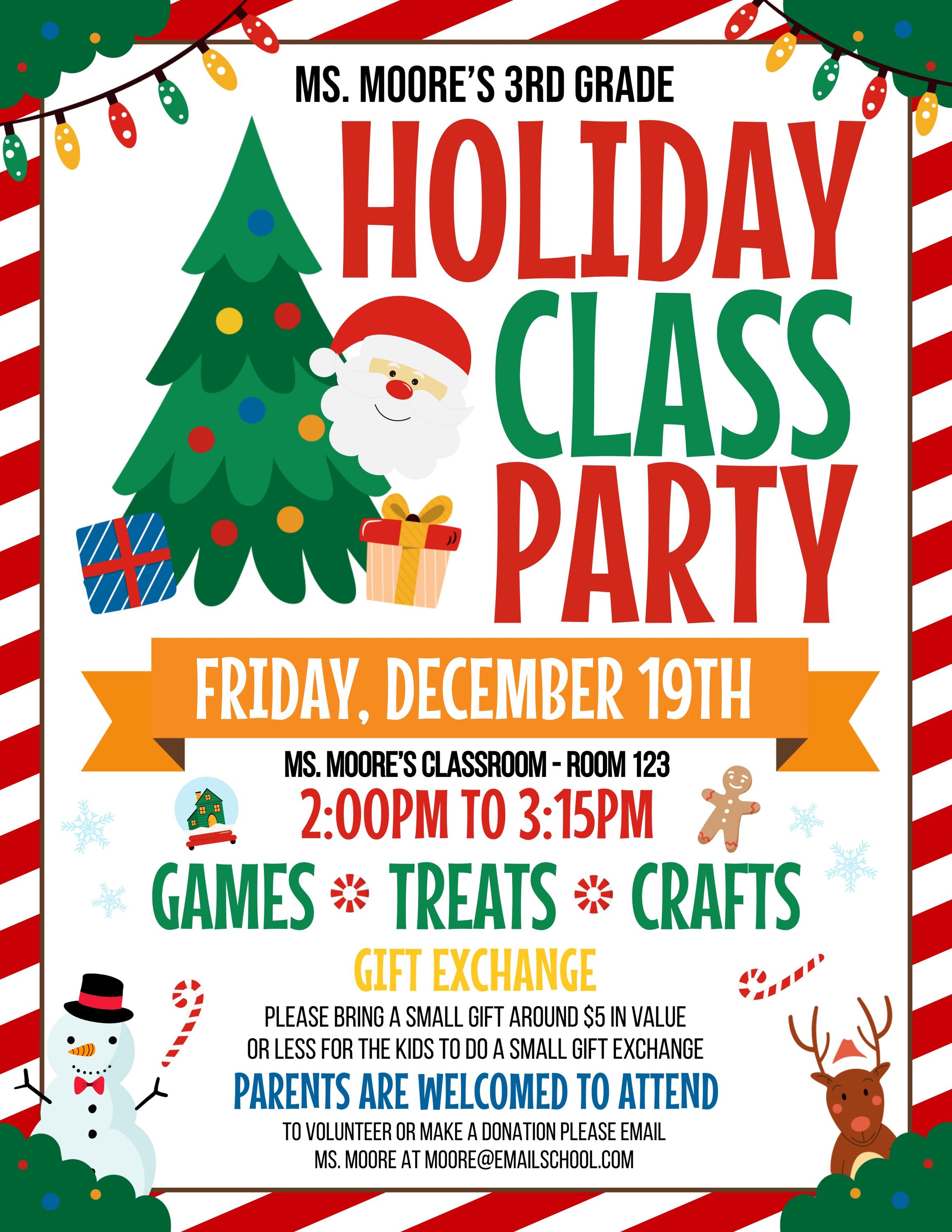 Editable Holiday Class Party Flyer in Corjl, Christmas Classroom Party ...