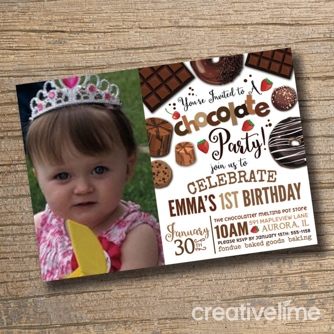 PRINTABLE Chocolate Party Invitation, Chocolate Desserts Birthday ...