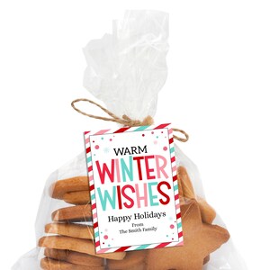 EDITABLE, INSTANT DOWNLOAD Warm Winter Wishes Gift Tag, Corjl Template ...