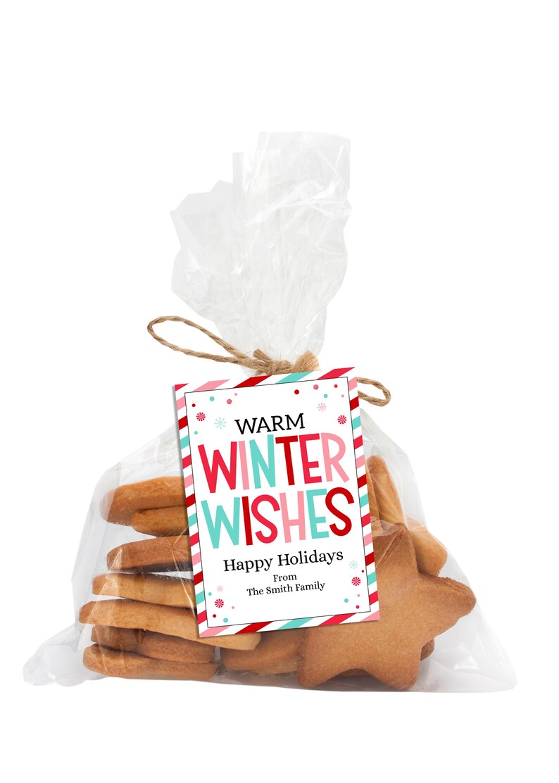 EDITABLE, INSTANT DOWNLOAD Warm Winter Wishes Gift Tag, Corjl Template ...