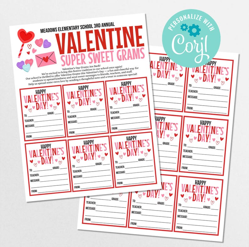 Editable Valentine's Day Gram Flyer, School Fundraiser (printable) - Etsy