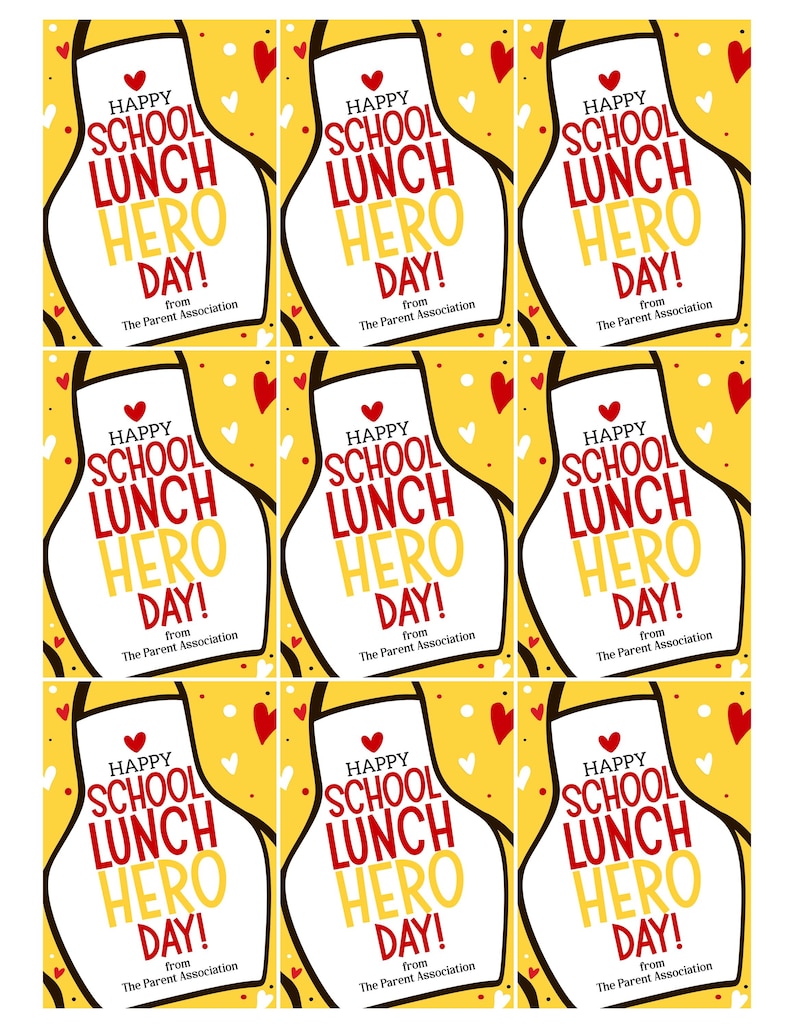 Lunch Hero Day Gift Tag | School Staff Appreciation (editable CORJL ...