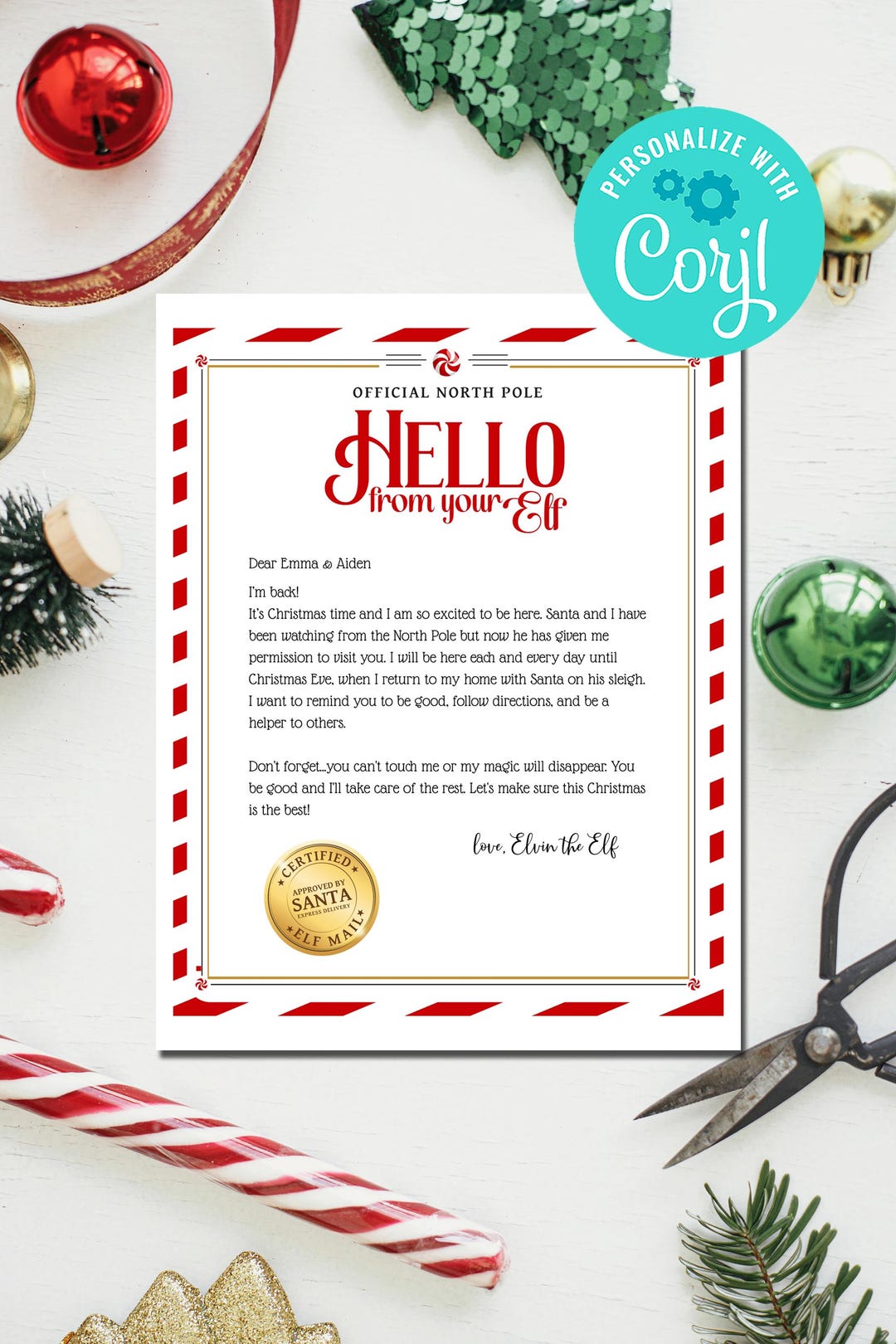 Hello From Your Elf Letter Christmas Printable, Elf I'm Back Elf ...