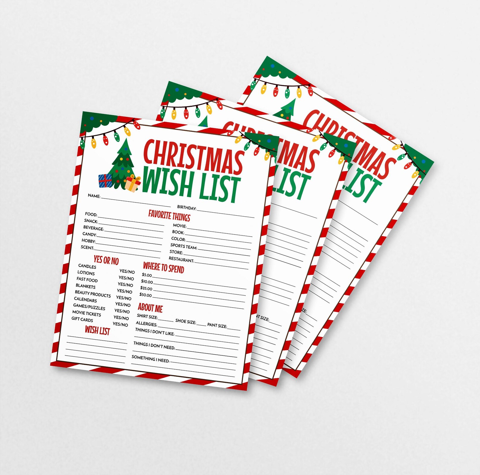EDITABLE Christmas Wish List for Kids & Teens in Corjl, Self Edit ...
