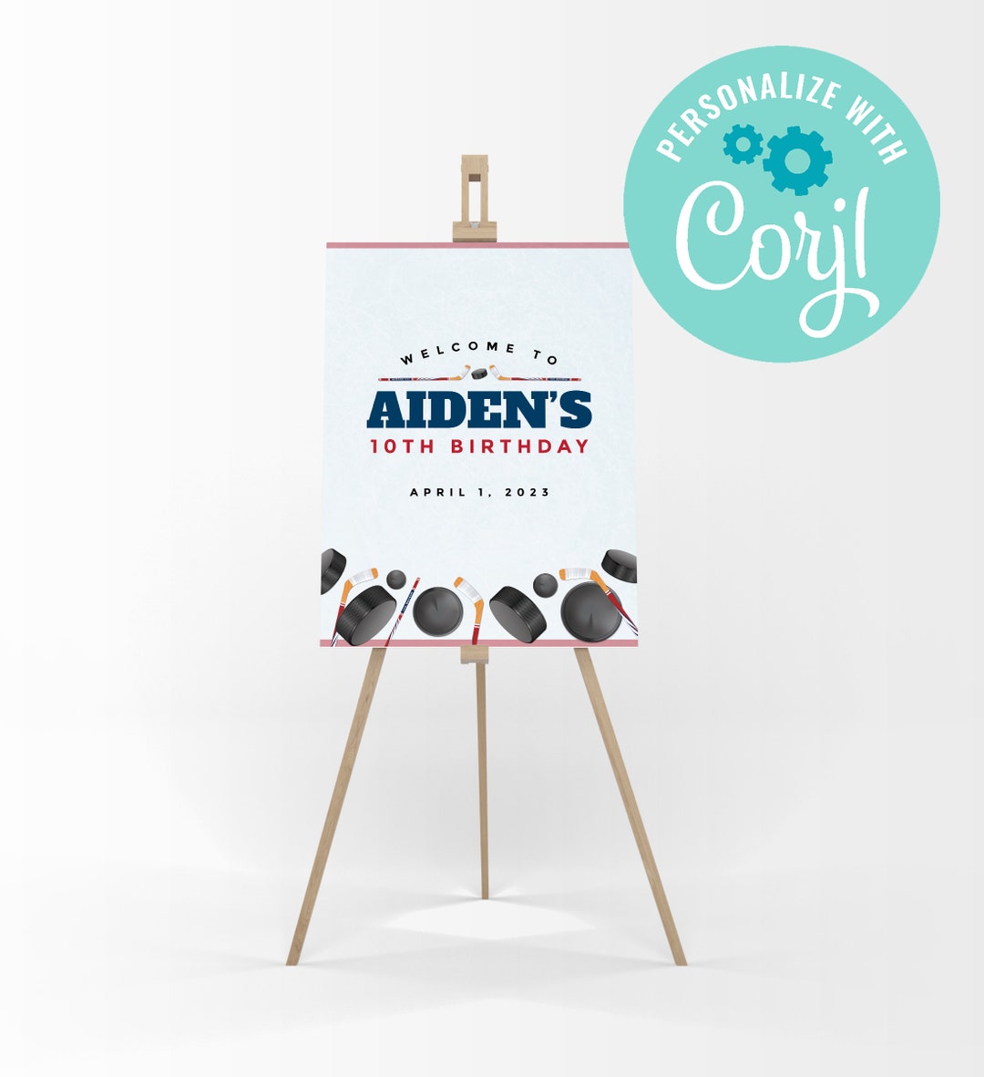 EDITABLE, INSTANT DOWNLOAD Hockey Party Signs, Hockey Theme Birthday ...