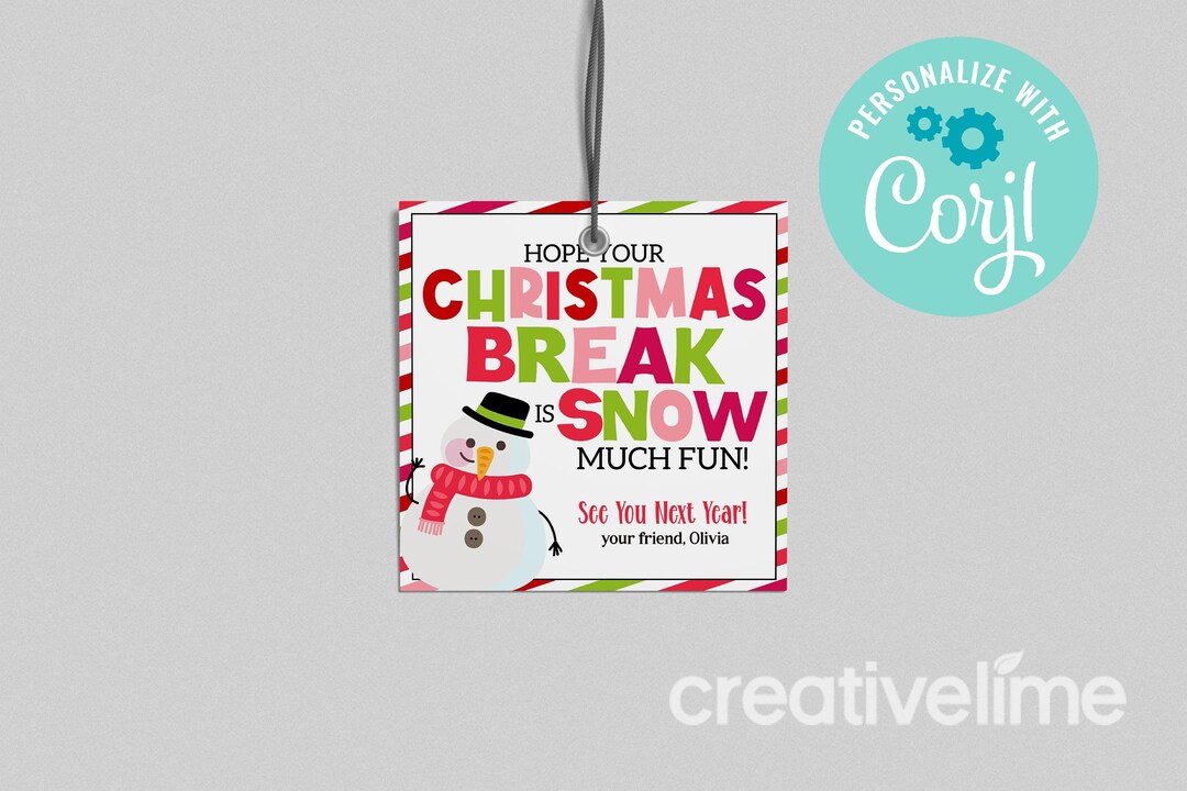 Editable Christmas Gift Tag, Snow Much Fun Printable (instant Download ...