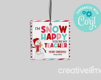 Editable Snow Happy We Are Friends Christmas Gift Tag Classroom Student ...