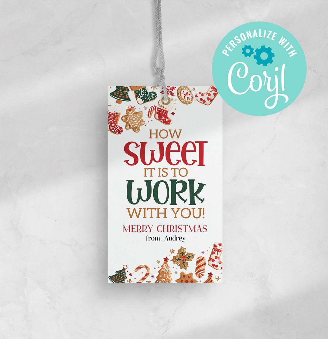 Editable Christmas Gift Tag, Coworker Treat Tag (instant Download) - Etsy