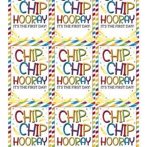 First Day of School Gift Tag, Chip Chip Hooray, Back to School Tag ...