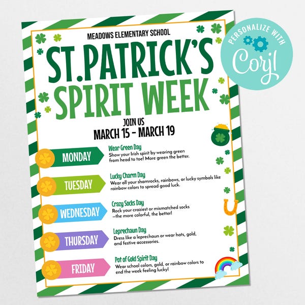 St Patricks Day Spirit Week - Etsy