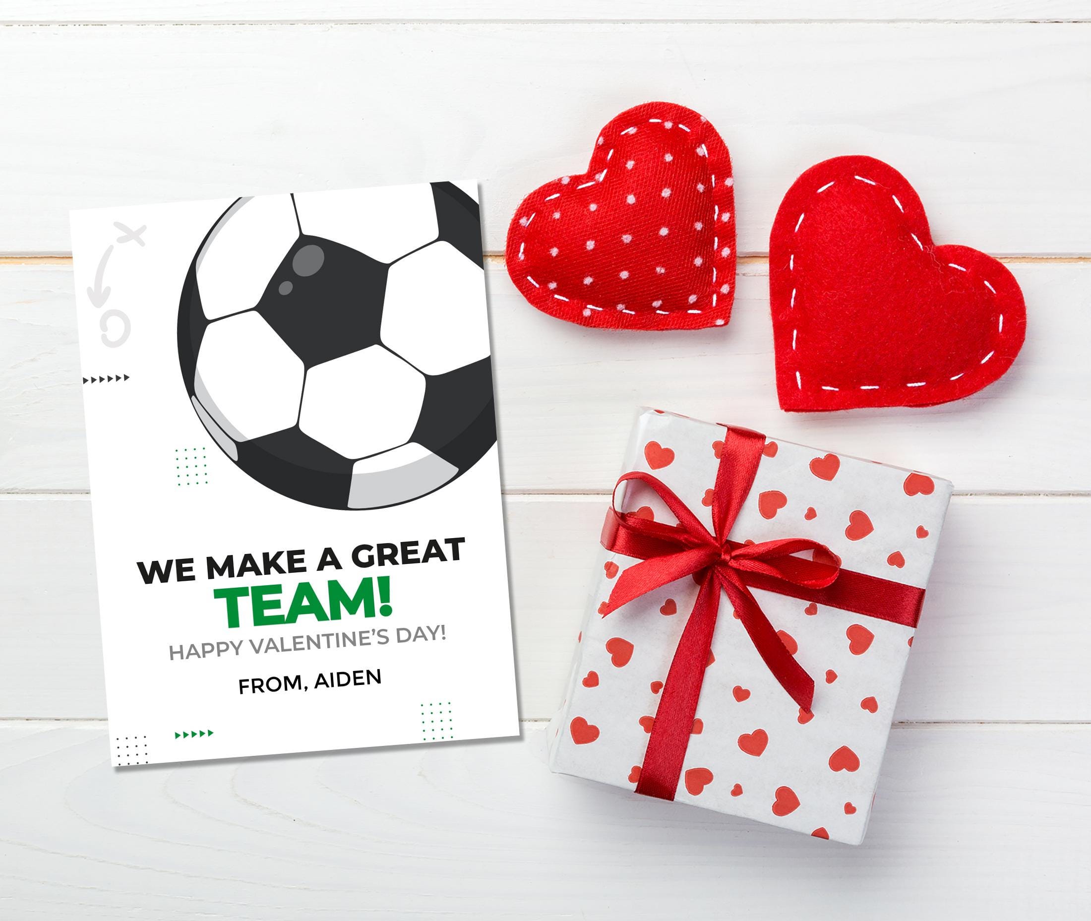 Editable Soccer Valentine's Day Cards, Kids Classroom Valentine Card ...
