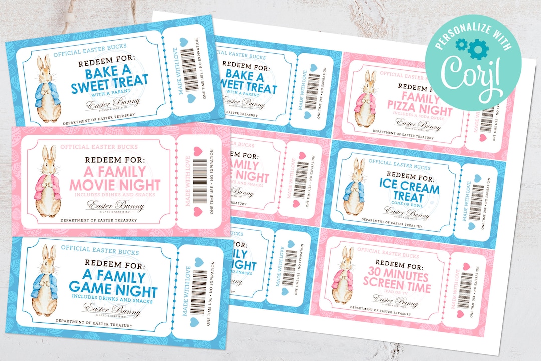 EDITABLE, INSTANT DOWNLOAD Printable Easter Coupon Book for Kids ...