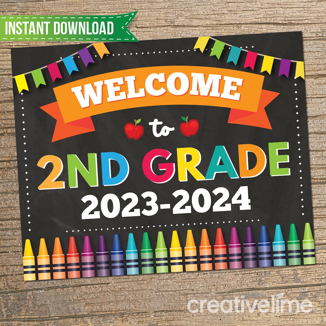 INSTANT DOWNLOAD Welcome to Grade 2 Sign Classroom Welcome - Etsy