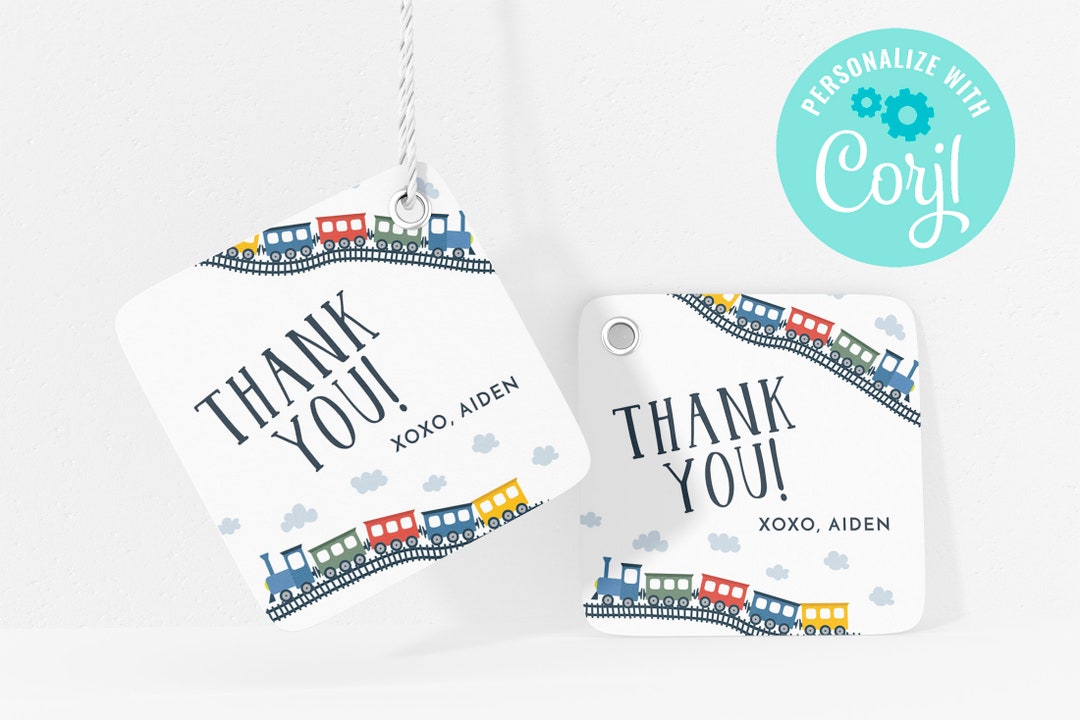 EDITABLE, INSTANT DOWNLOAD Train Birthday Favor Tag Chugga Chugga Choo ...