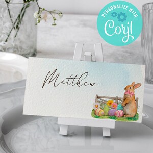 Printable Easter Place Card Template, Easter Dinner Seating Card ...