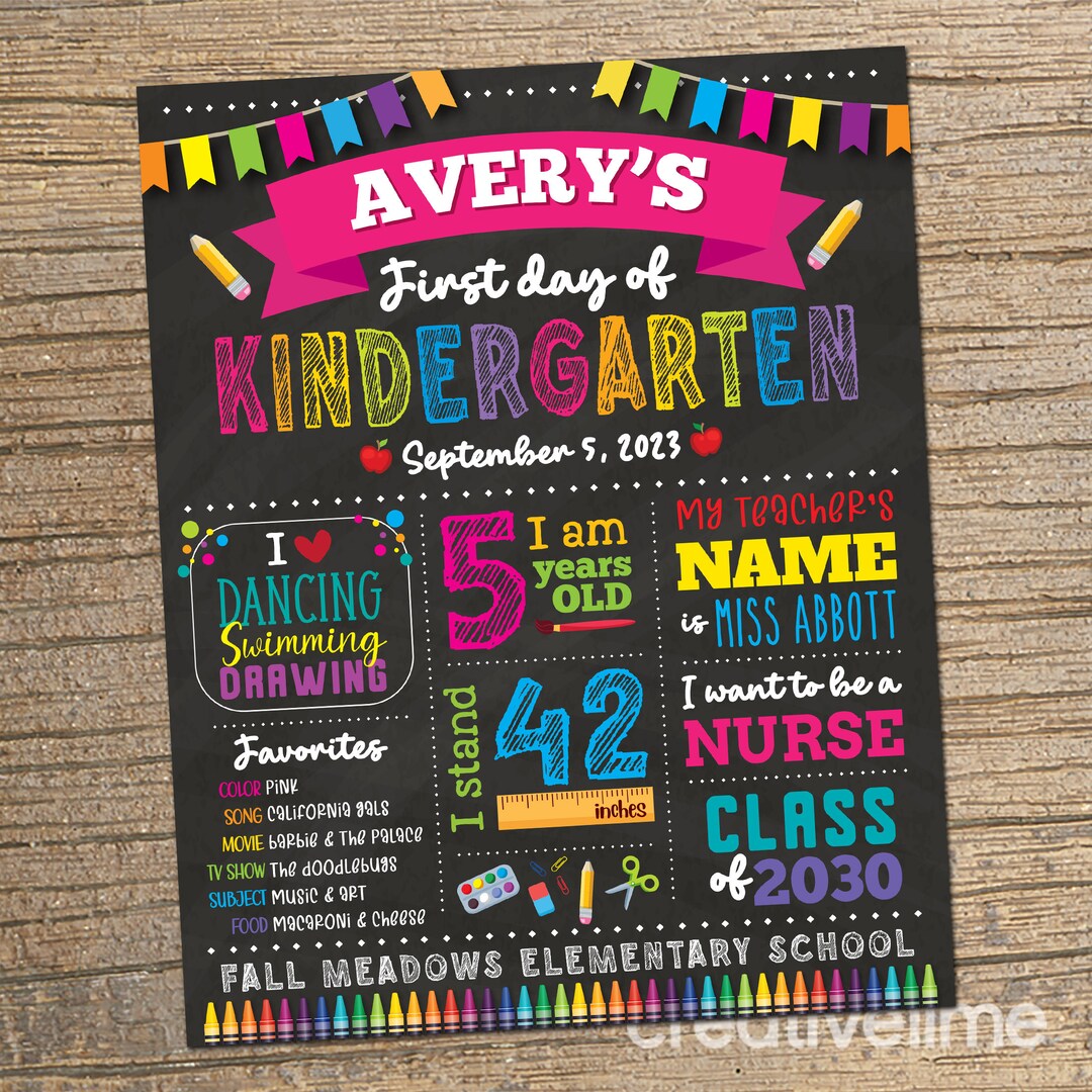 DIGITAL FILE - First Day of School Sign Back to School Chalkboard Sign ...