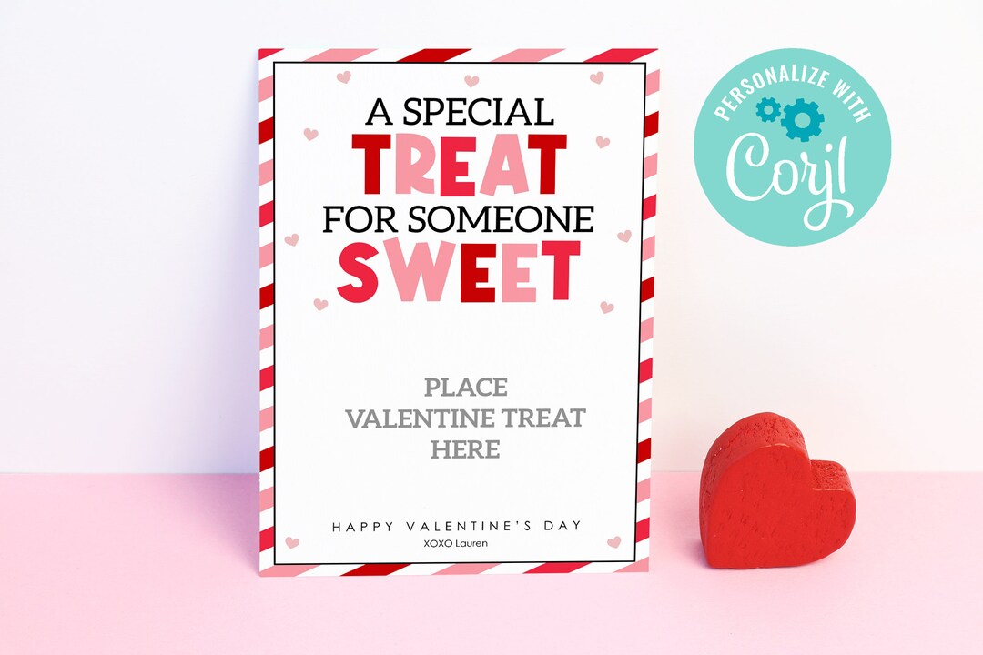 Editable Valentine's Day Treat Card: Classroom Exchange (instant ...
