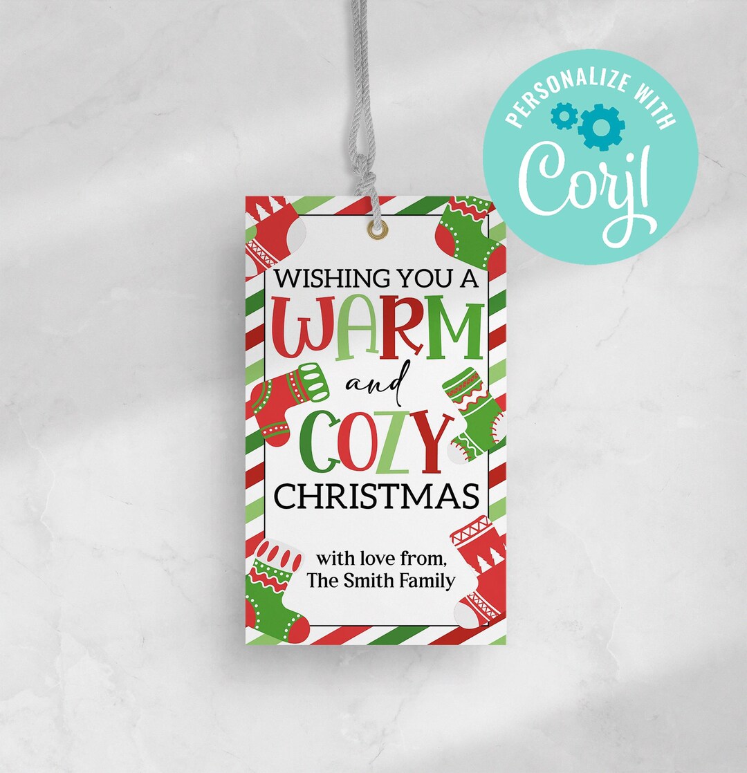 Editable Cozy Christmas Gift Tag Printable (instant Download) - Etsy