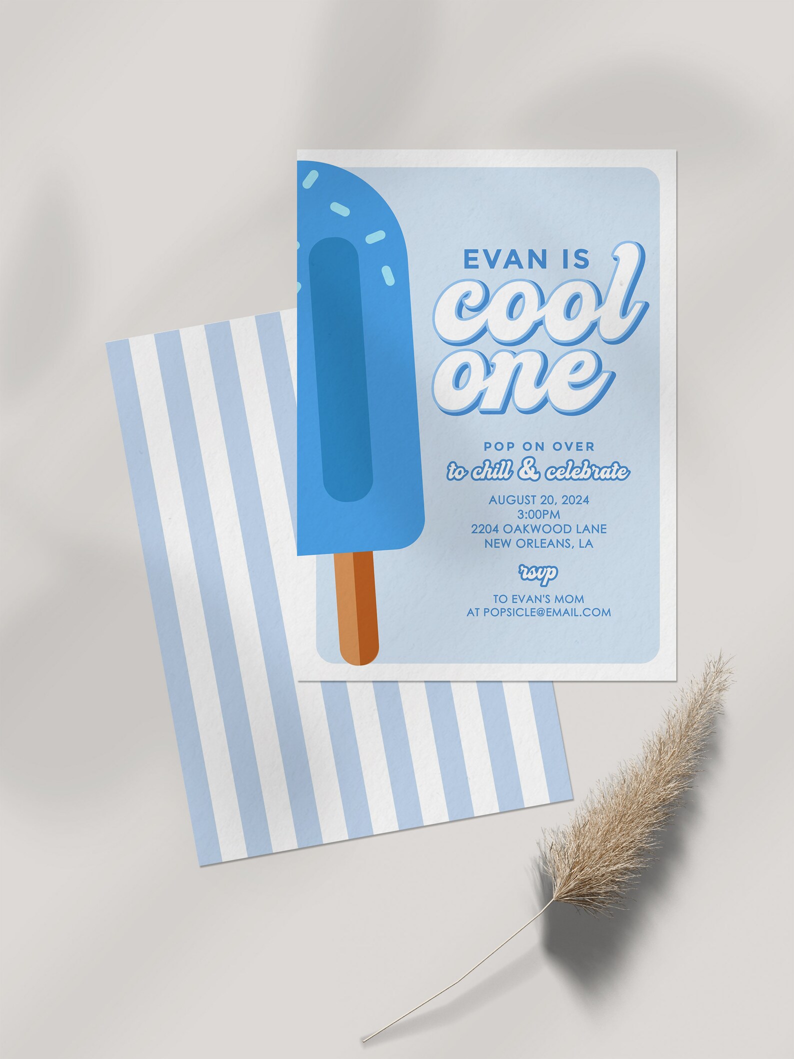 Cool One Birthday Invitation, Ice Pop, Summer Pool Party (EDITABLE ...
