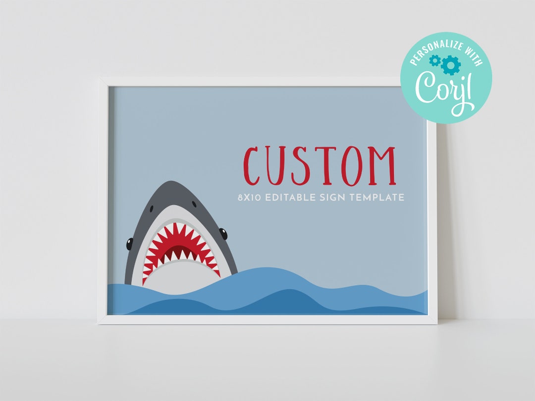 Shark Party Signs, Shark Birthday, Shark Party, Shark Theme Birthday ...
