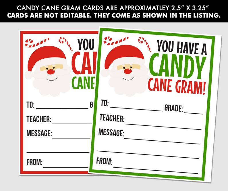 Editable Christmas Candy Cane Gram Flyer, School Fundraiser (printable ...
