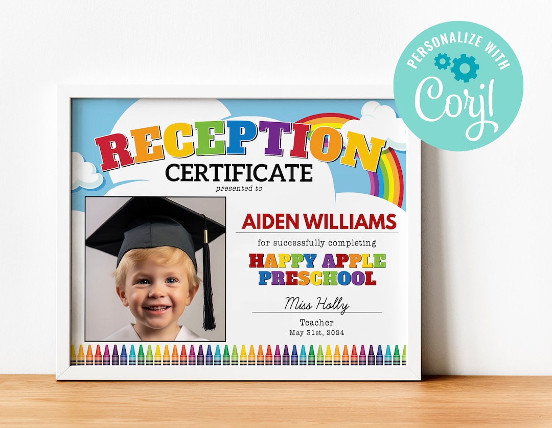 EDITABLE, INSTANT DOWNLOAD Printable Reception Graduation Certificate ...