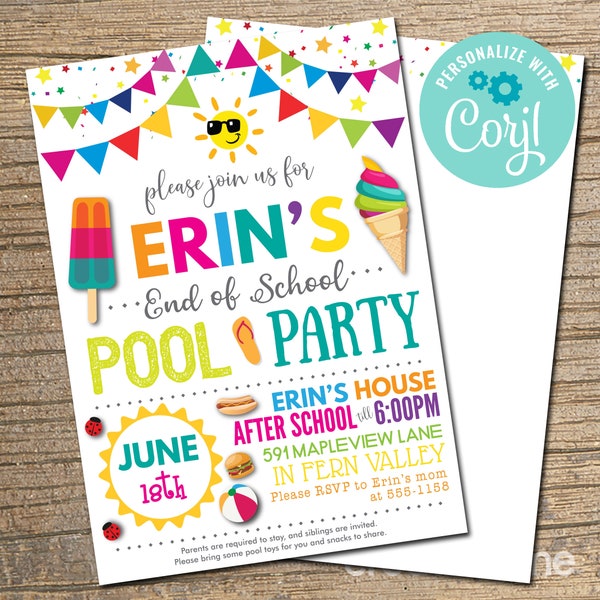 Summer Party Invite - Etsy