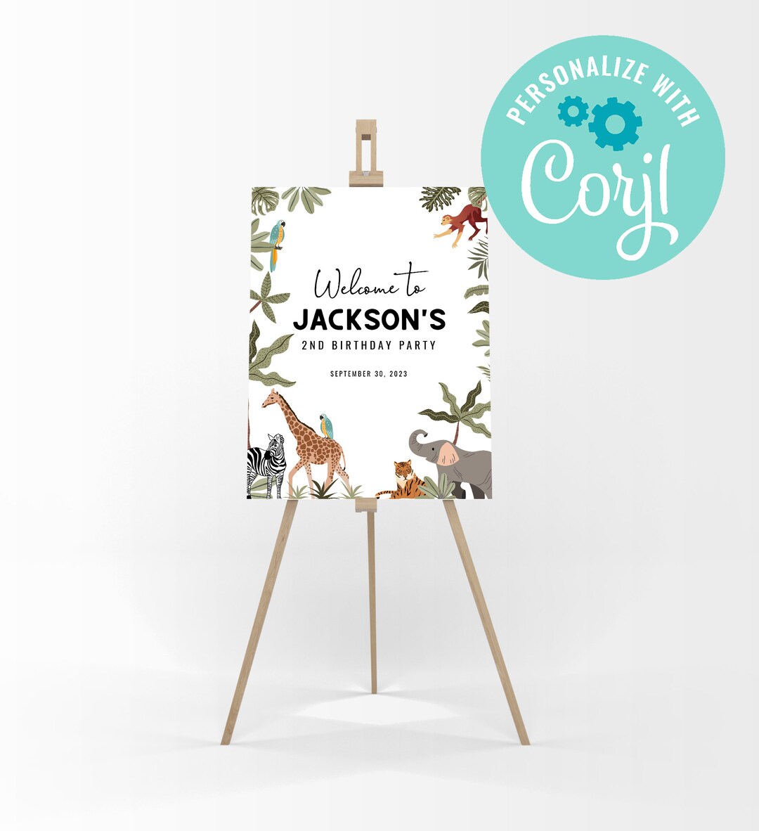 EDITABLE, INSTANT DOWNLOAD Wild One Birthday Welcome Sign, Two Wild ...