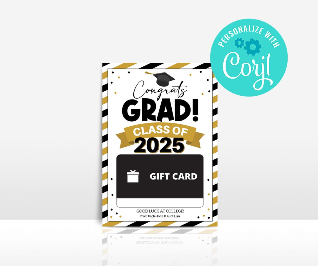 EDITABLE INSTANT DOWNLOAD Printable Graduation Gift Card Holder ...