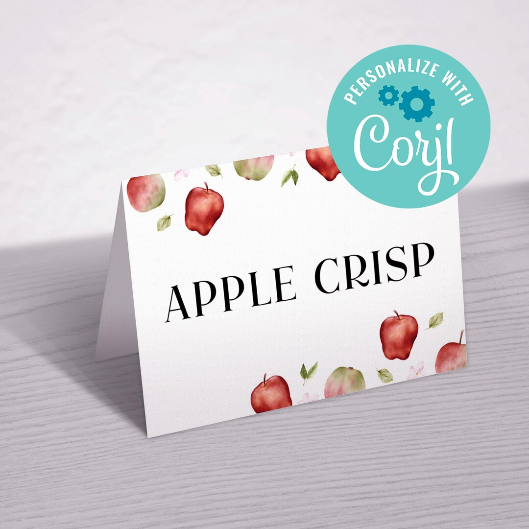 EDITABLE, INSTANT DOWNLOAD Apple Food Tents, Fall Apples, Two Sweet ...