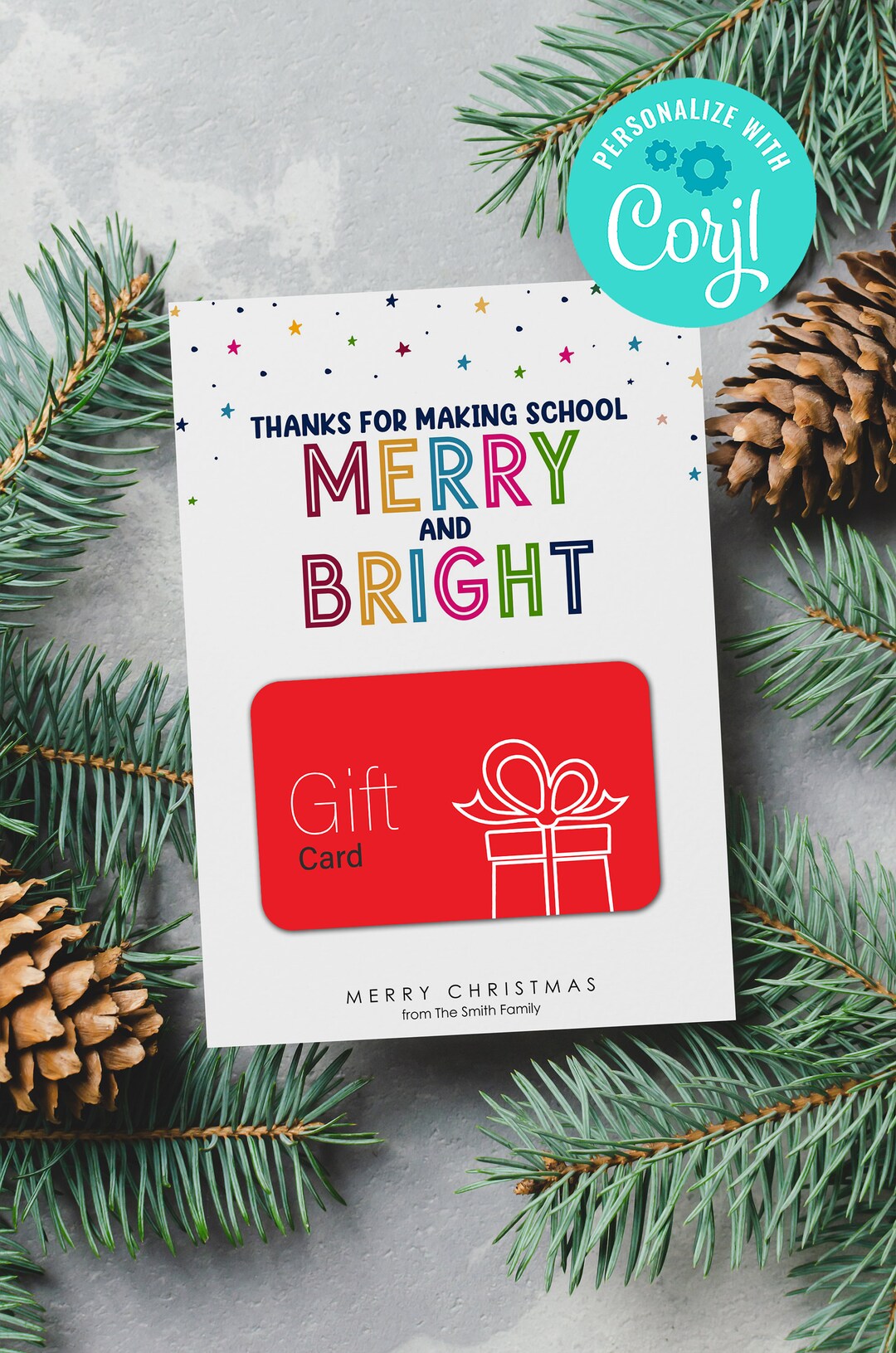 EDITABLE, INSTANT DOWNLOAD Printable Thank You for Making School Merry ...