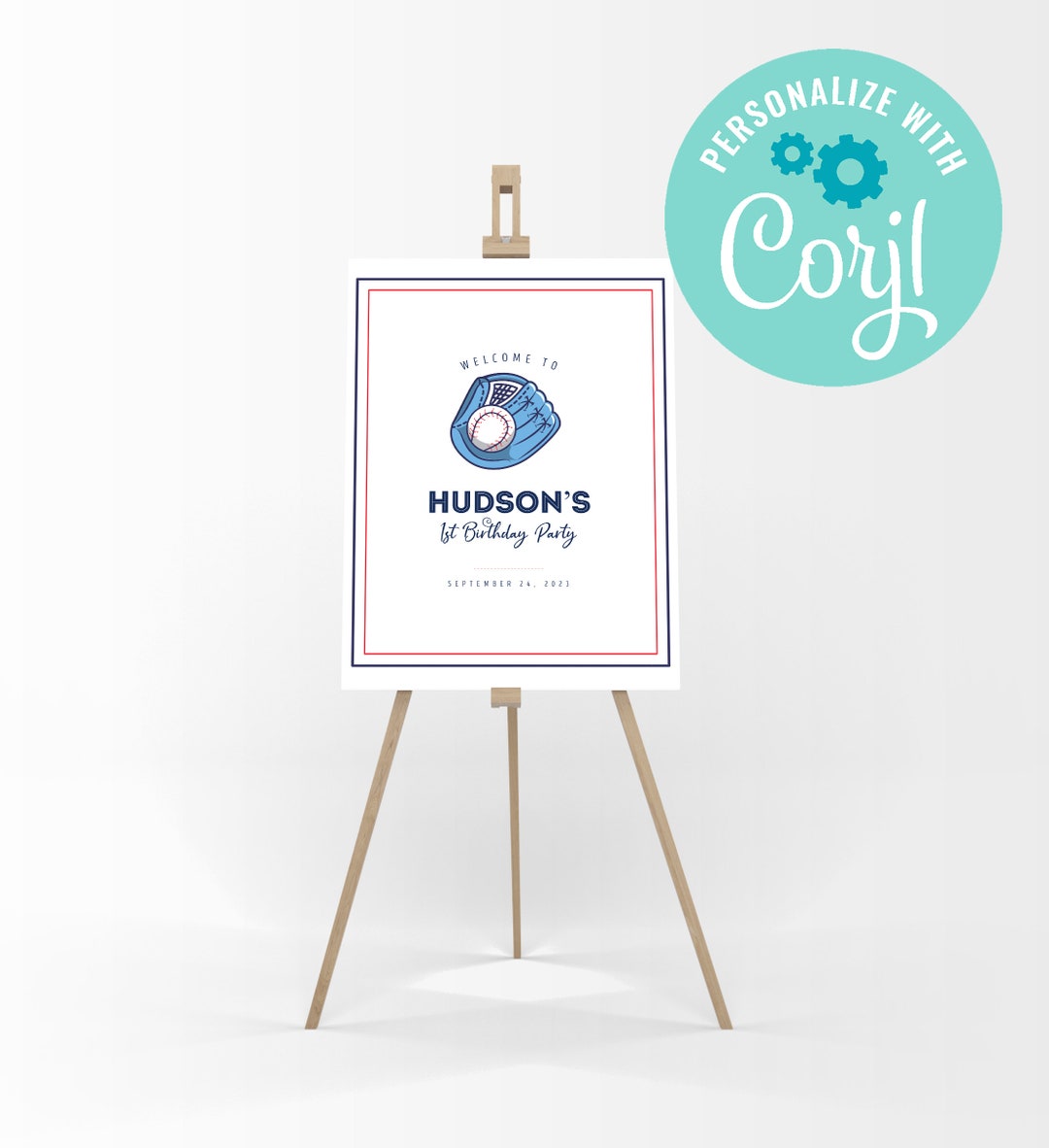 Editable Baseball Birthday Party Sign: Rookie Slugger Theme (instant ...