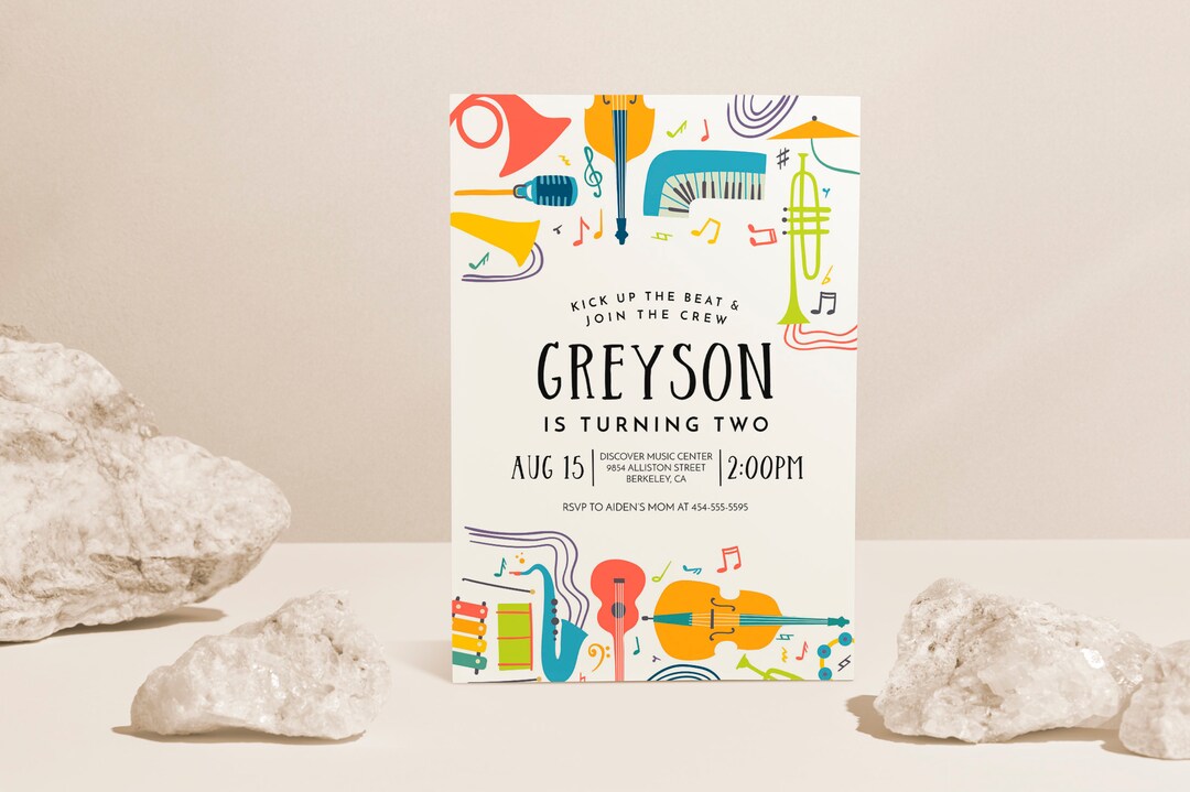 Music Birthday Invitation, Music Party Sing and Dance, Musical ...