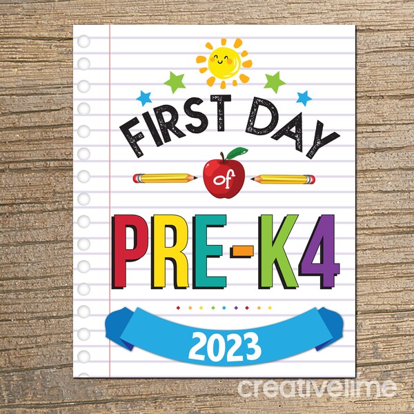 First Day of Pre K4 - Etsy
