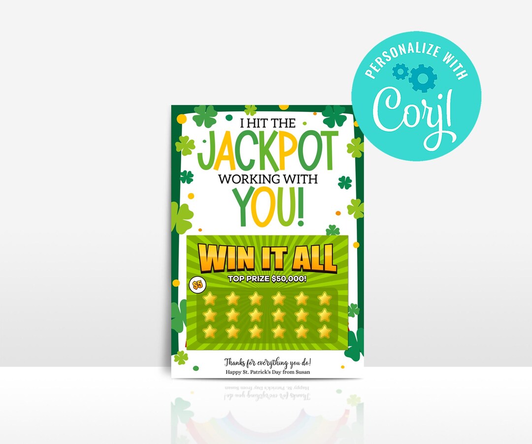 St Patrick's Day Employee Lottery Ticket Gift Card Holder (digital ...