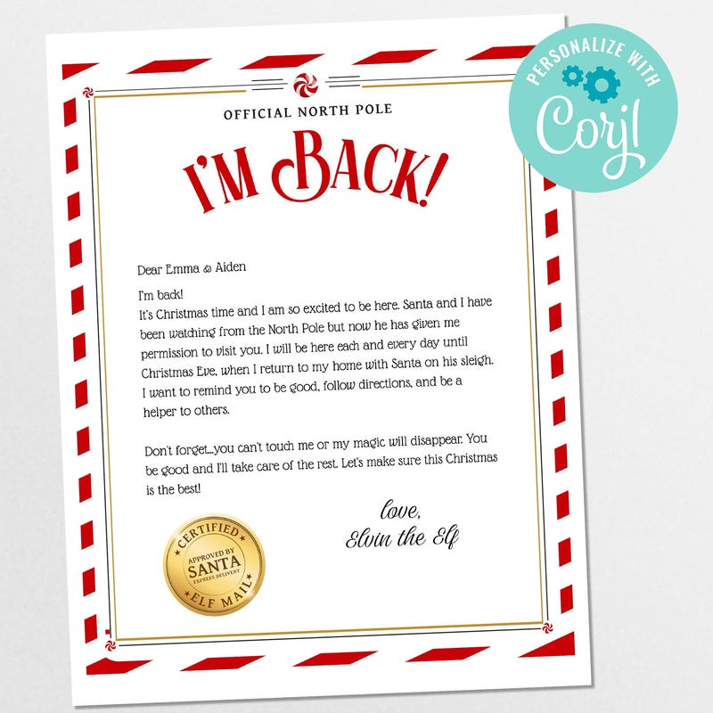 Elf on Shelf Notes Corjl - Etsy