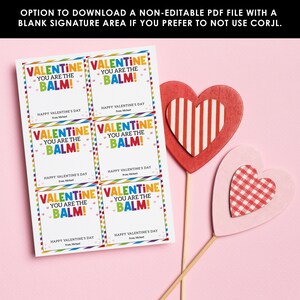 You're the Balm Valentine's Day Card Kids Classroom Lip Balm Valentine ...