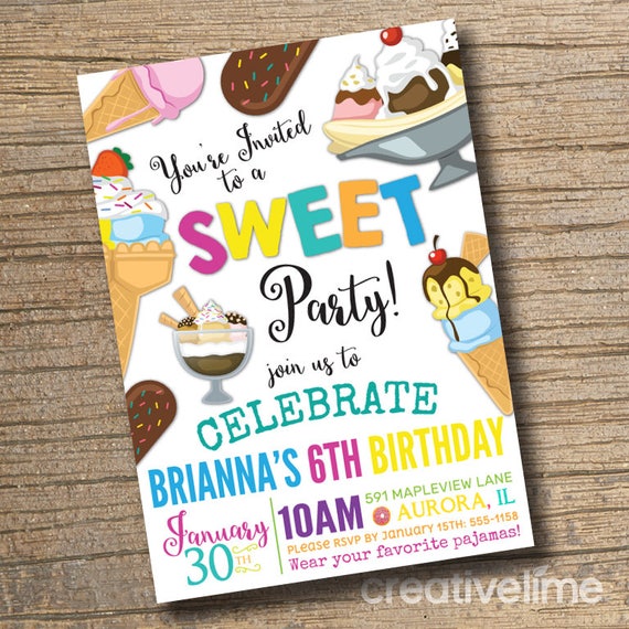 Ice Cream Sundae Party Invitation