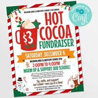 Editable and Printable Hot Cocoa Party Invitation Flyer Template ...
