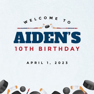 EDITABLE, INSTANT DOWNLOAD Hockey Party Signs, Hockey Theme Birthday ...