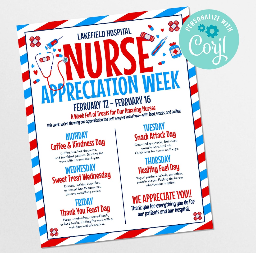 Editable Nurse Appreciation Week Flyer Template | Nurse Appreciation ...