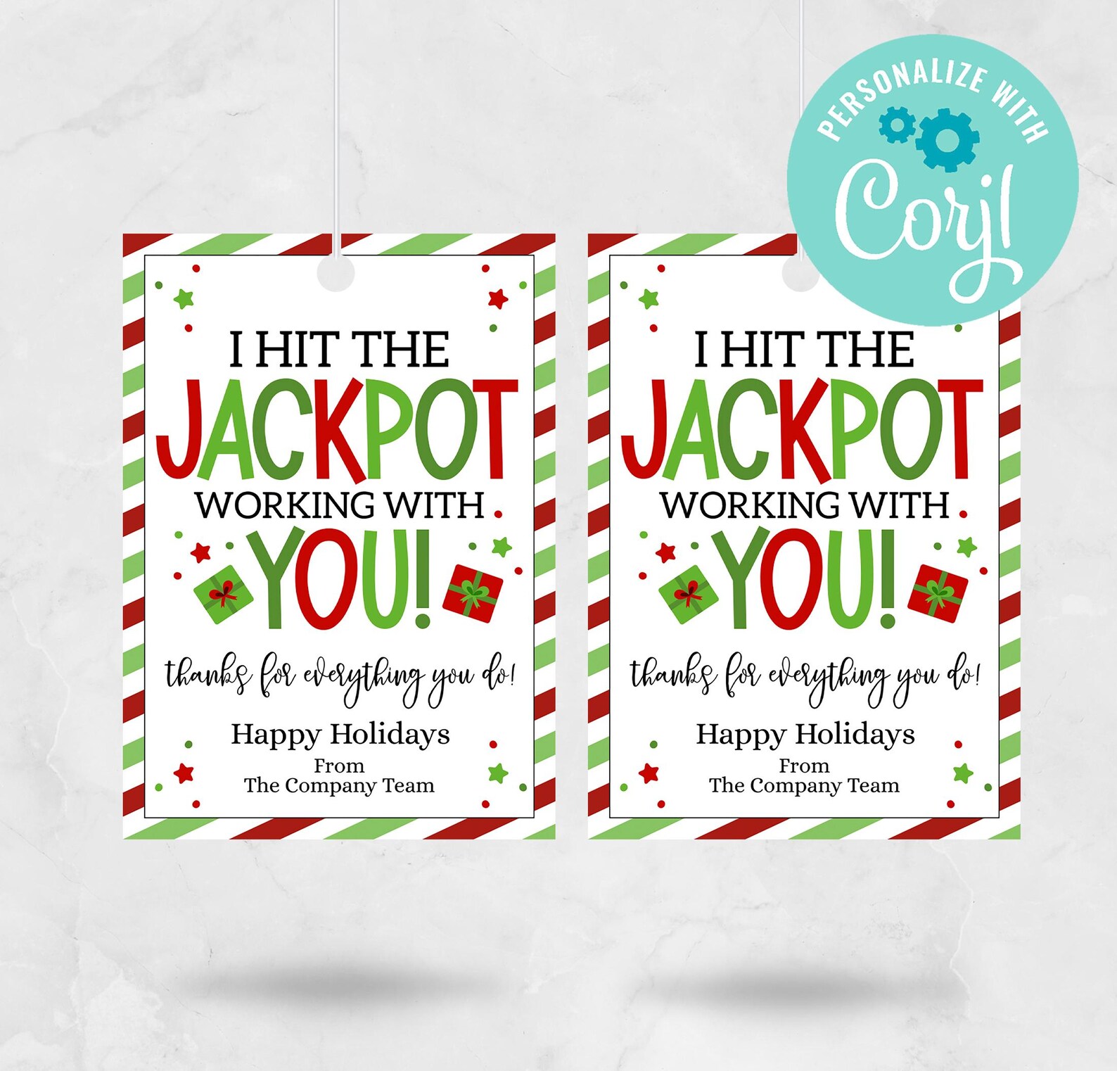 Editable Employee Christmas Gift Tag | Holiday Coworker Appreciation ...