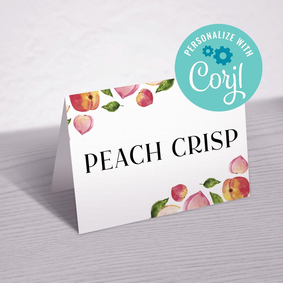 EDITABLE, INSTANT DOWNLOAD Peach Food Tents, Sweet as a Peach, Two ...