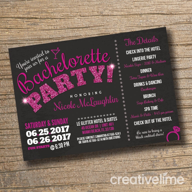 Bachelorette Invitation Bachelorette Party Invite Etsy