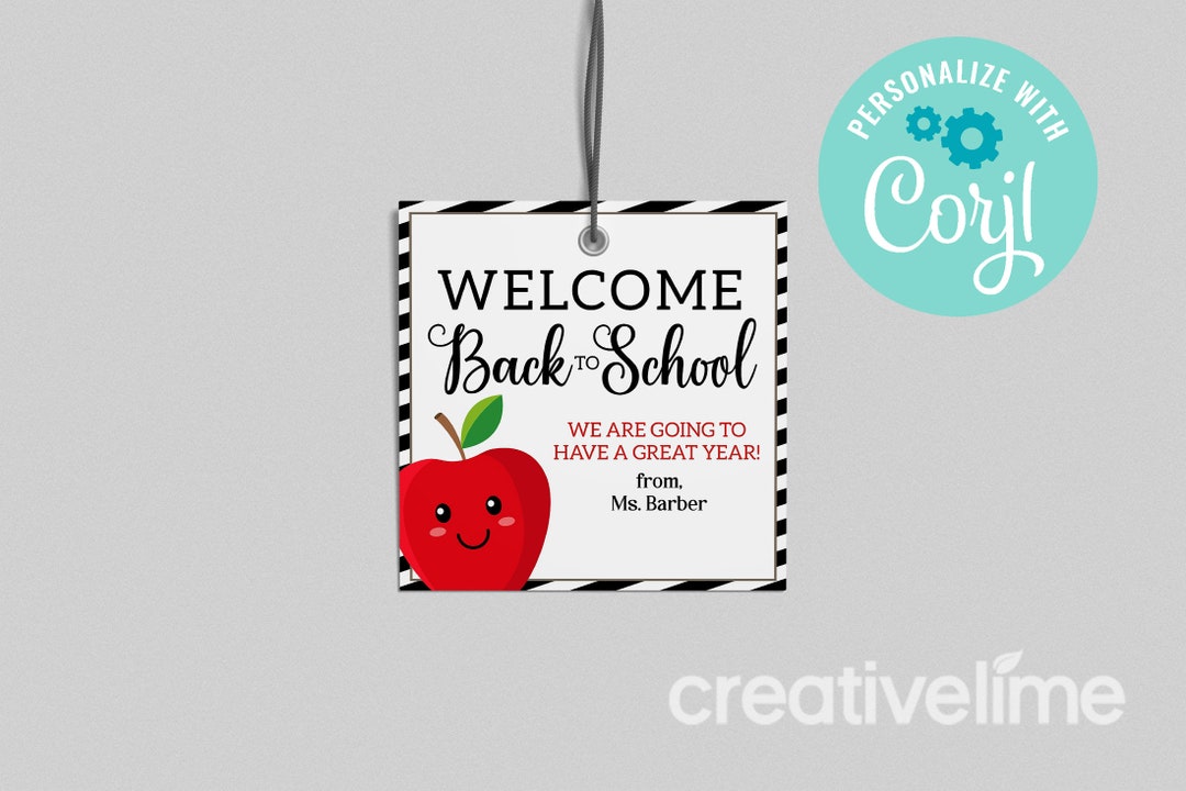 Editable Back to School Gift Tag: Apple Design (digital Download) - Etsy